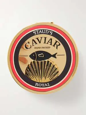 Staud Caviar Enamel -tone Clutch