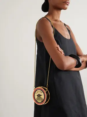 Staud Caviar Enamel -tone Clutch