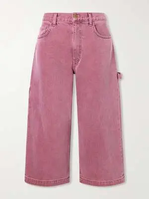 SANDERLAK Cropped Mid-rise Jeans - Pink