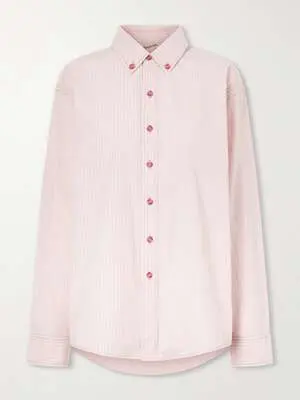 SANDERLAK Striped Cotton Shirt - Baby Pink