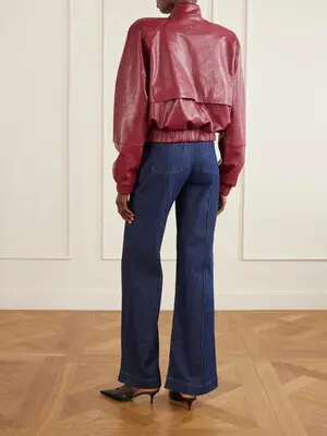 Magda Butrym Glossed-leather Jacket - Red