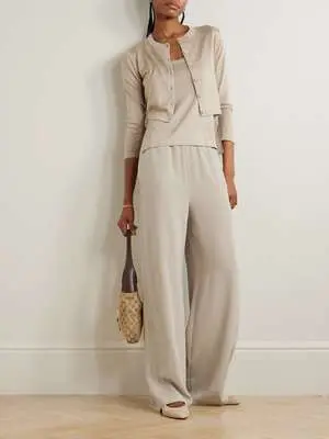 Max Mara Stretch-silk Wide-leg Pants