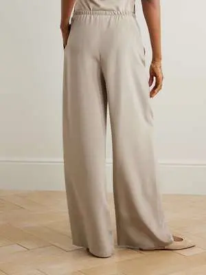 Max Mara Stretch-silk Wide-leg Pants