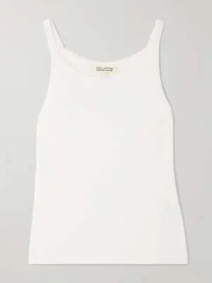 NILI LOTAN Loretta Cotton-jersey Tank - White