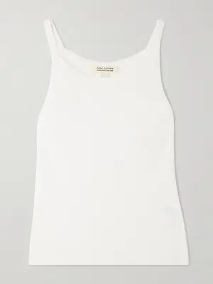 NILI LOTAN Loretta Cotton-jersey Tank - White