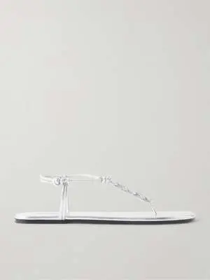 JIL SANDER Braided Metallic Leather Sandals