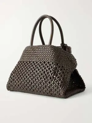FERRAGAMO Hug Small Woven Leather Tote