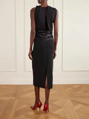 LANVIN Open-back Draped Midi Dress - Black