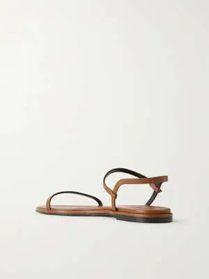 AeydĒ Nettie Leather Slingback Sandals - Dark Brown