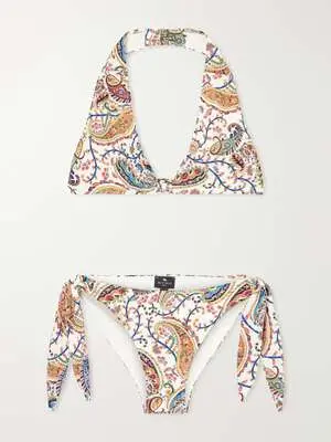 Etro Paisley-print Halterneck Bikini