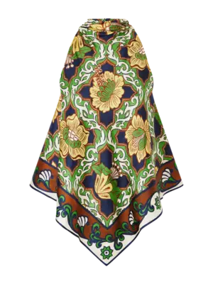 ALEMAIS Liana Open-back Printed Silk-twill Top - Multi