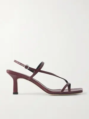 AeydĒ Elise Leather Slingback Sandals - Burgundy