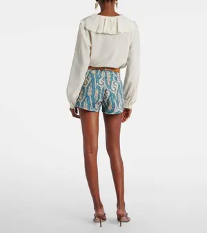 Etro Paisley Denim Shorts