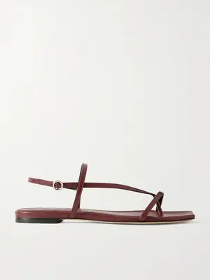 AeydĒ Ella Leather Slingback Sandals - Burgundy