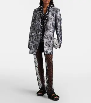 Dries Van Noten Polka-dot Mesh Slim Pants