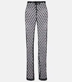 Dries Van Noten Polka-dot Slim Pants - Black