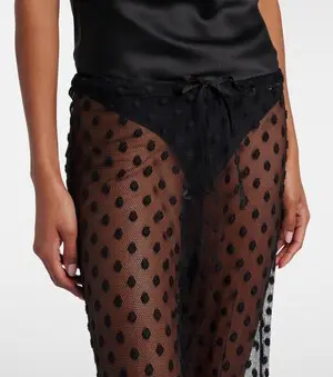 Dries Van Noten Polka-dot Mesh Slim Pants
