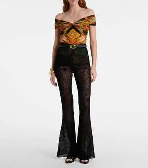 Etro Printed Off-shoulder Bodysuit