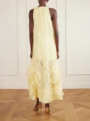 Aje Ecliptica Ruffled Chiffon Gown