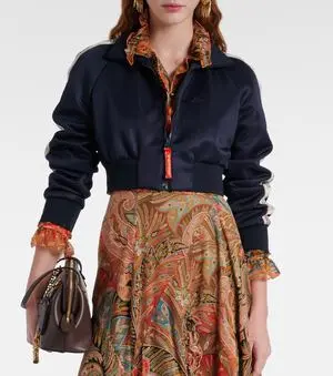 Etro Cropped Track Jacket - Blue