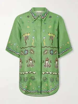 ALEMAIS Sun Dancer Printed Linen Shirt - Multi