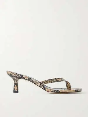 AeydĒ Wilma Snake-effect Leather Sandals
