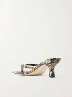 AeydĒ Wilma Snake-effect Leather Sandals