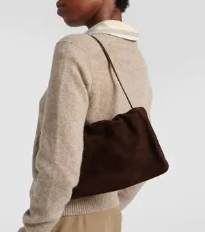 THE ROW Bourse Medium Suede Shoulder Bag