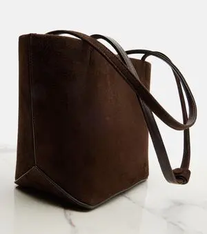 THE ROW Park Edge Medium Suede Tote Bag - Brown