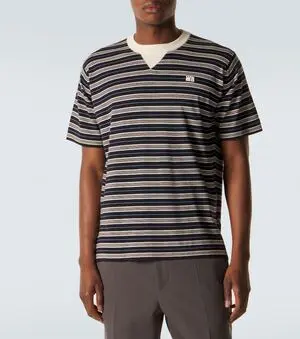 WALES BONNER Song Striped Wool And Cotton T-shirt