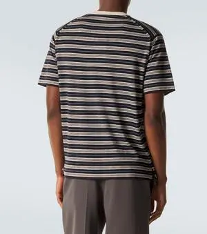WALES BONNER Song Striped Wool And Cotton T-shirt