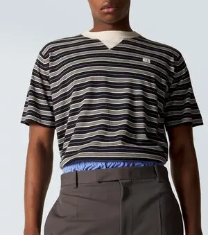 WALES BONNER Song Striped Wool And Cotton T-shirt