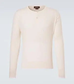 WALES BONNER Nile Wool And Cotton Henley Shirt - White
