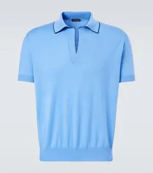 TOM FORD Cotton And Silk Polo Shirt - Blue