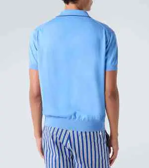 TOM FORD Cotton And Silk Polo Shirt - Blue