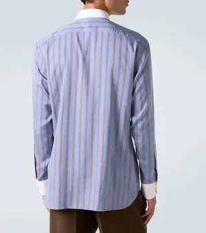 TOM FORD Striped Silk Shirt - Blue