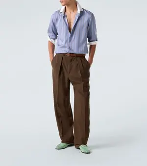 TOM FORD Striped Silk Shirt - Blue