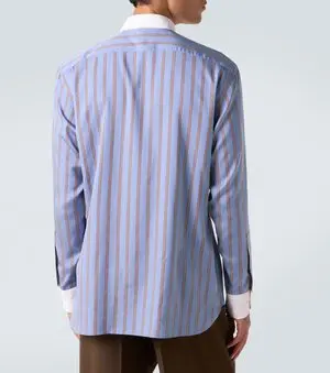 TOM FORD Striped Silk Shirt - Blue