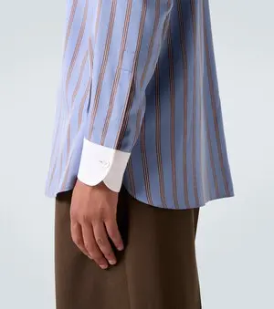 TOM FORD Striped Silk Shirt - Blue