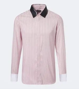 TOM FORD Striped Silk Shirt Pink