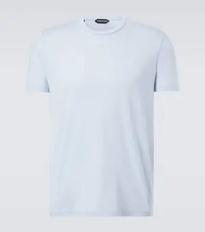 TOM FORD Cotton And Silk Jersey T-shirt - Blue