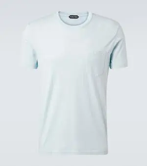 TOM FORD Cotton And Silk Jersey T-shirt - Blue