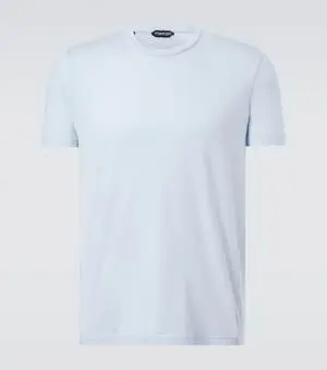 TOM FORD Cotton And Silk Jersey T-shirt - Blue
