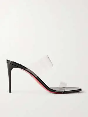 CHRISTIAN LOUBOUTIN Just Nothing 85 Pvc And Patent-leather Mules - Black