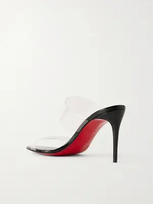 CHRISTIAN LOUBOUTIN Just Nothing 85 Pvc And Patent-leather Mules