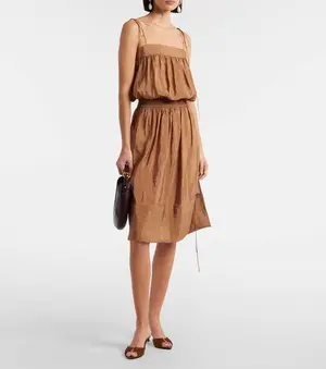 Saint Laurent Babylone Cassandre Suede Mules - Brown