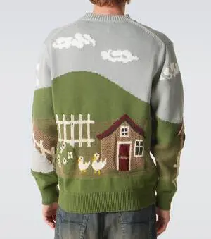 Junya Watanabe Intarsia Cotton And Wool Sweater