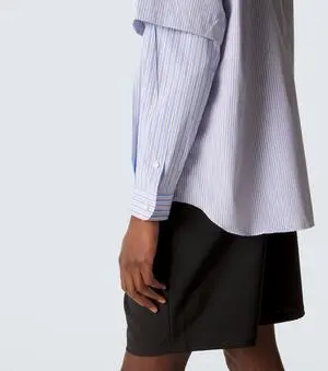 Comme Des Garçons Homme Layered Striped Cotton Poplin Shirt
