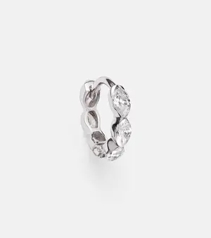 MARIA TASH 18kt White Gold Diamond Huggie Earring - Silver