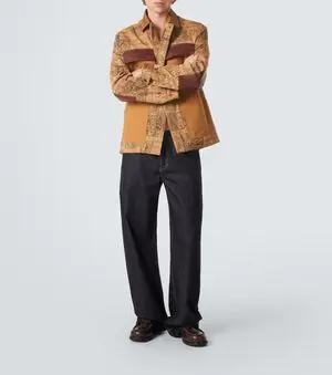 Junya Watanabe Leather-trimmed Jacquard Jacket